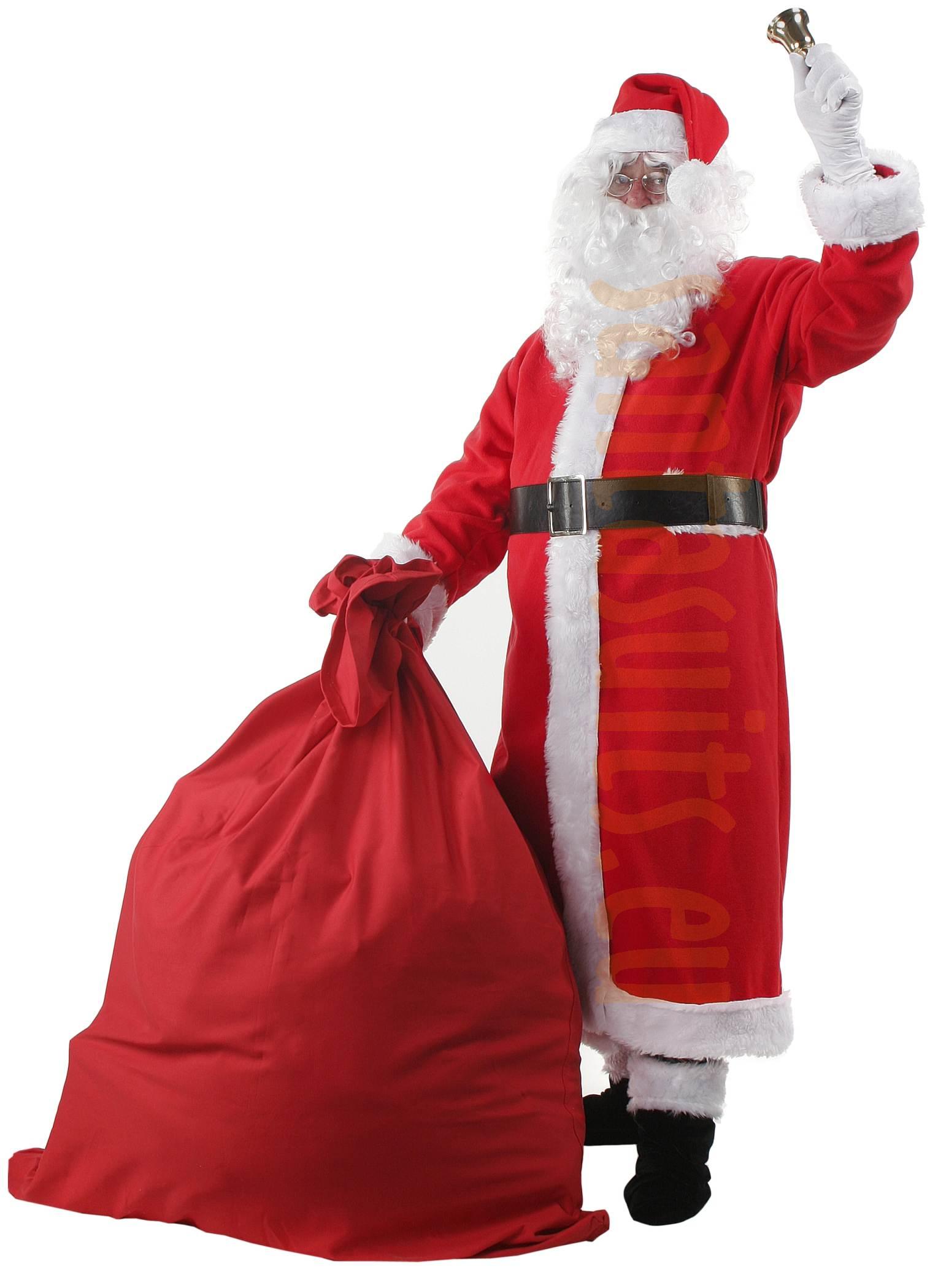 Fleece Santa suit with coat - full set (12 parts plus 4 accessories ...