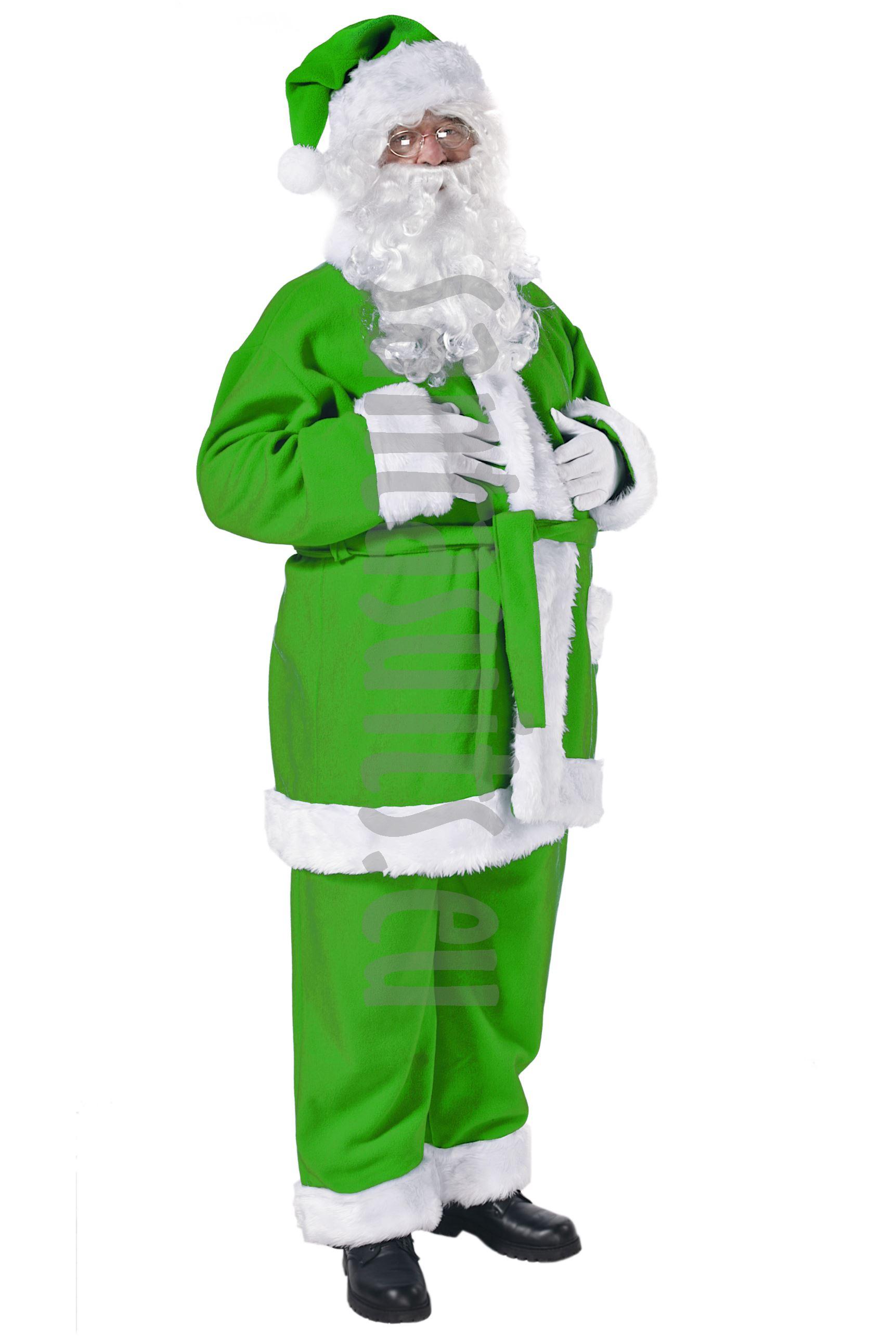 Green Santa suit - jacket, trousers and hat - Santa Suits Green Santa suit - jacket, trousers and hat - Santa Suits